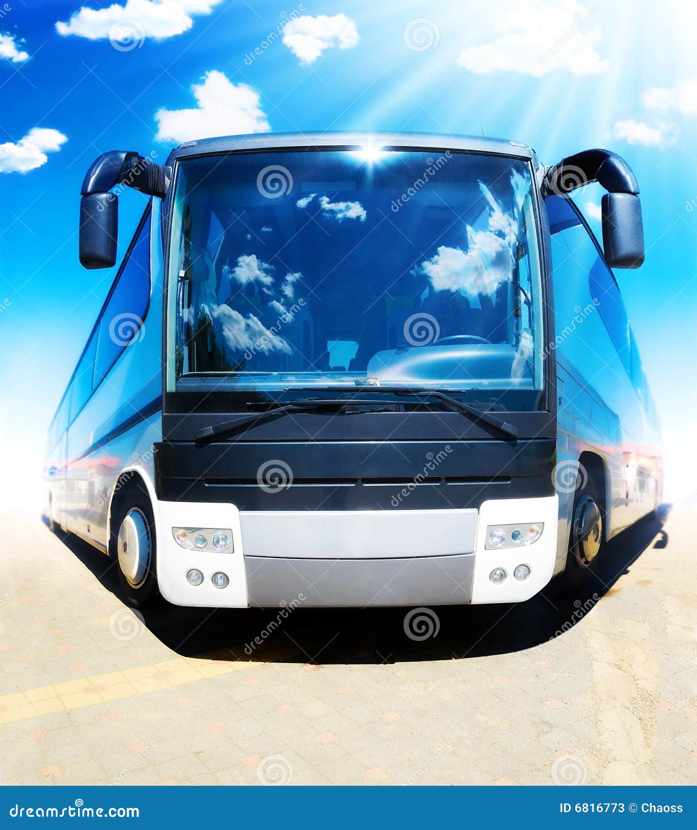 Super bus stock image. Image of sunlight, angle, shine - 6816773