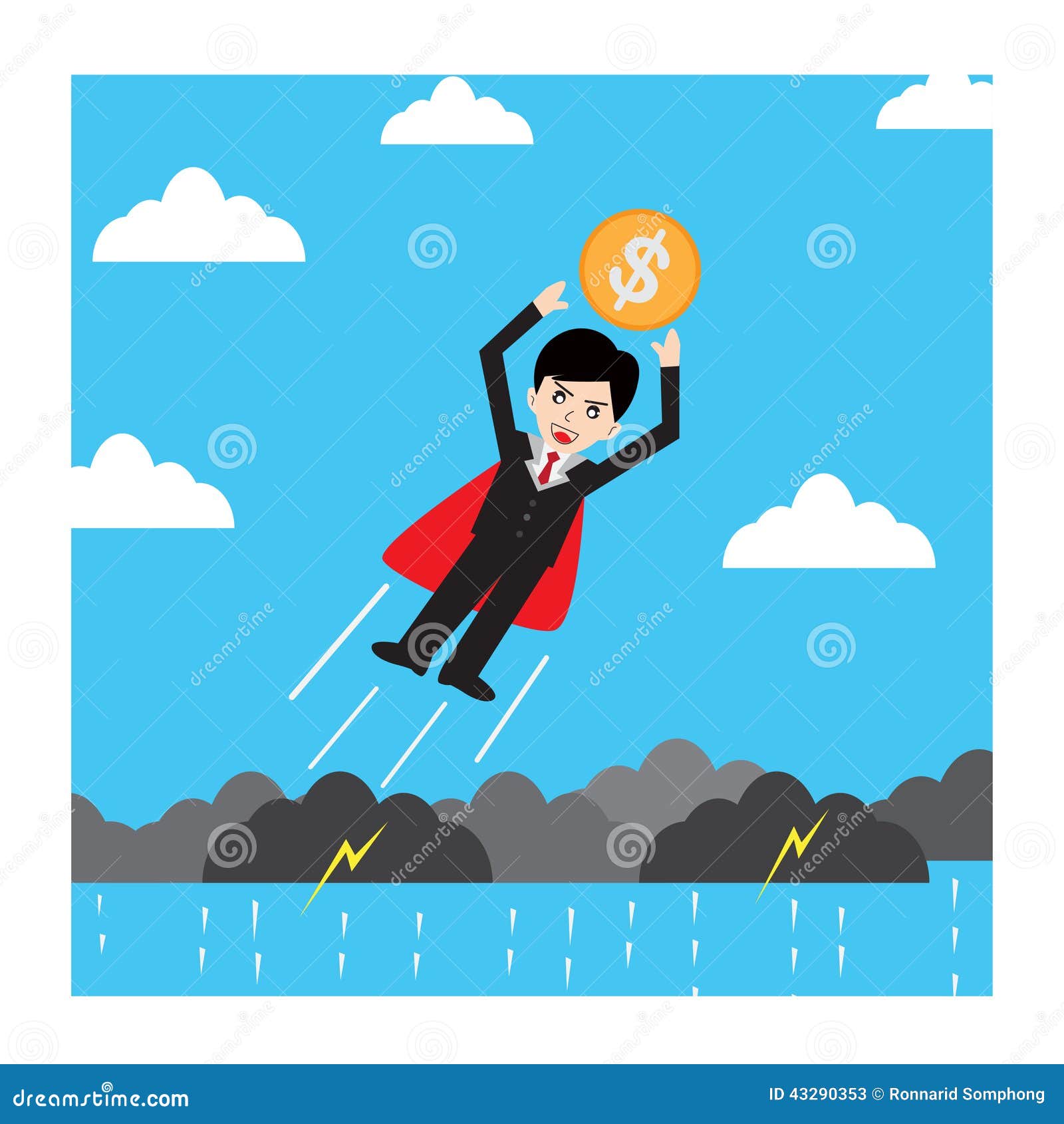 Super Business Man stock vector. Illustration of vector - 43290353