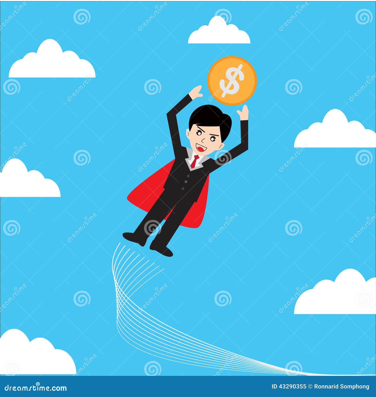 Super Business Man stock vector. Illustration of humor - 43290355