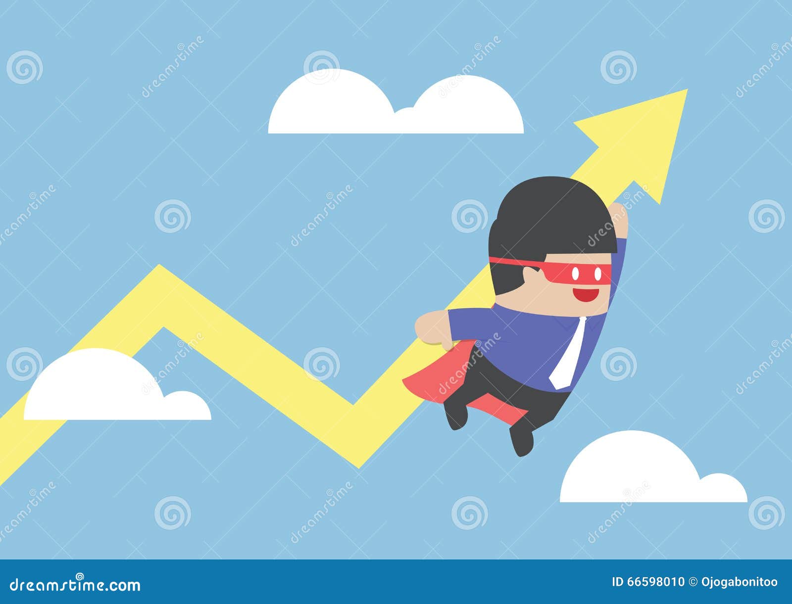 Super Businessman Carrying Growing Graph Stock Vector - Illustration of ...