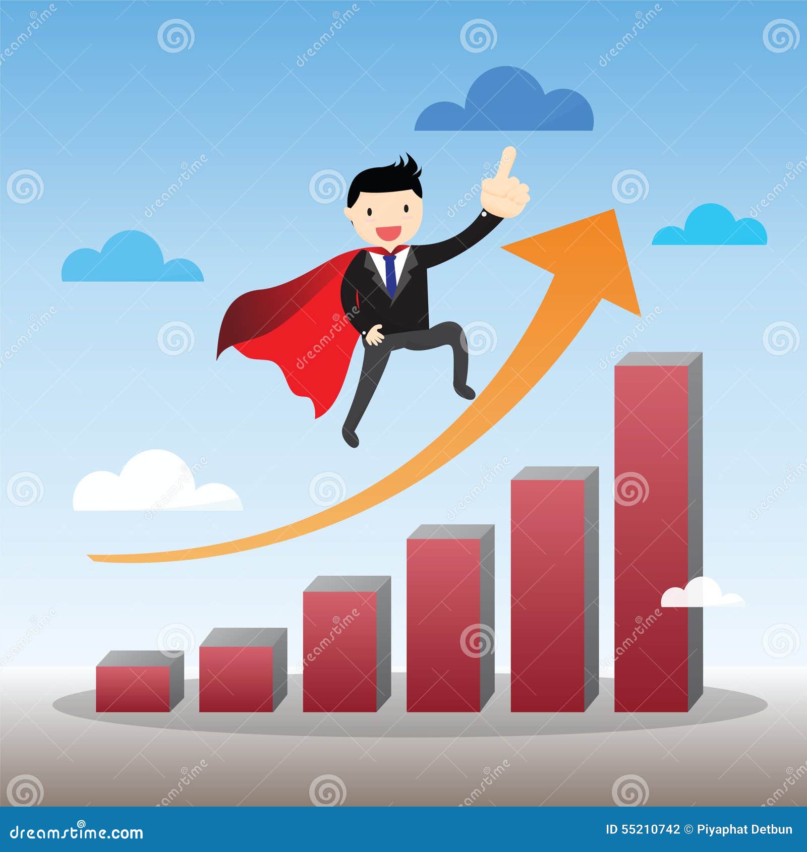 Super Businessman Concept stock illustration. Illustration of boss ...