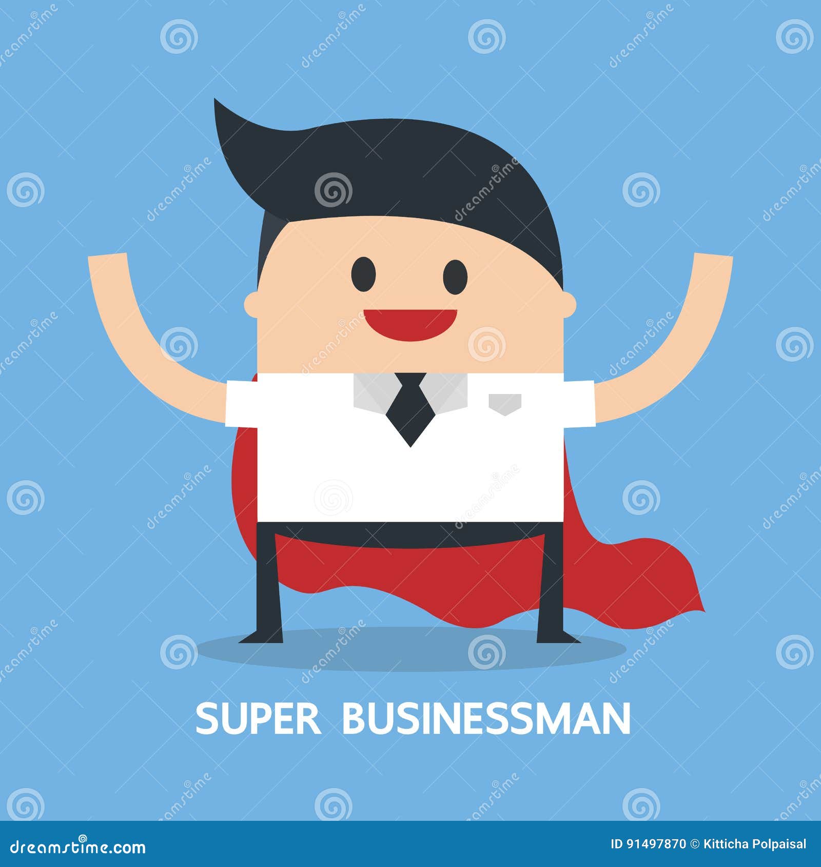 Super Businessman, Flat Design, Icon Stock Illustration - Illustration ...