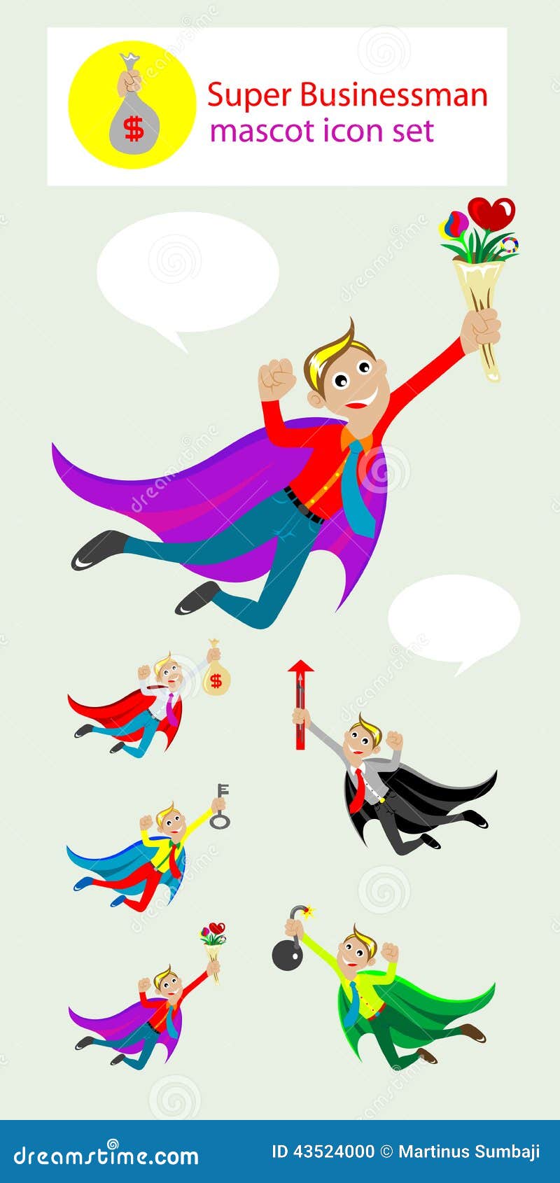 Super businessman mascot stock vector. Illustration of abstract - 43524000