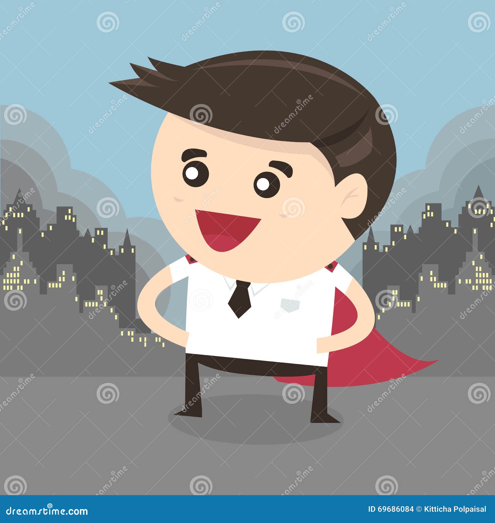 Super Businessman,super Office Man Stock Illustration - Illustration of ...
