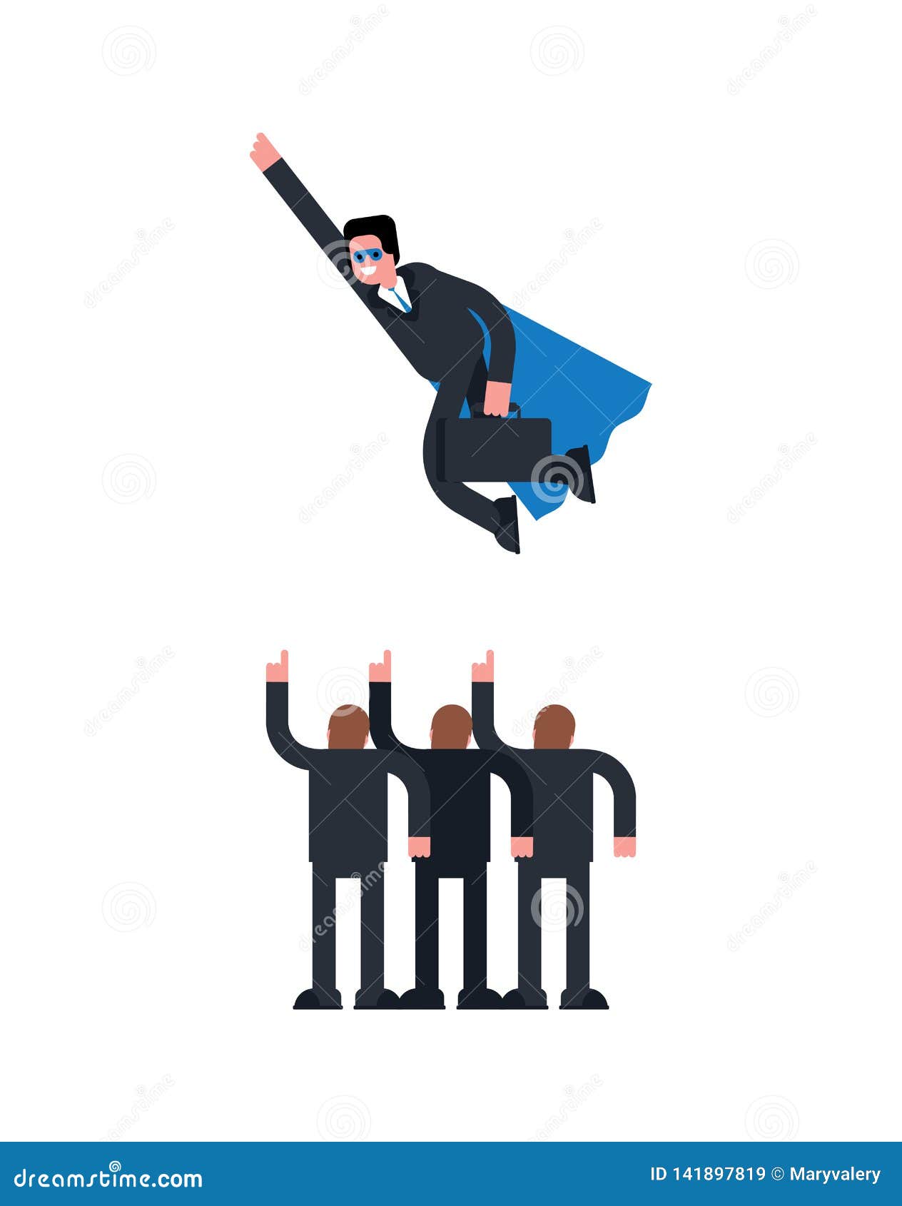Super Businessman. Superhero Manager. Worker in Cloak Stock Vector ...