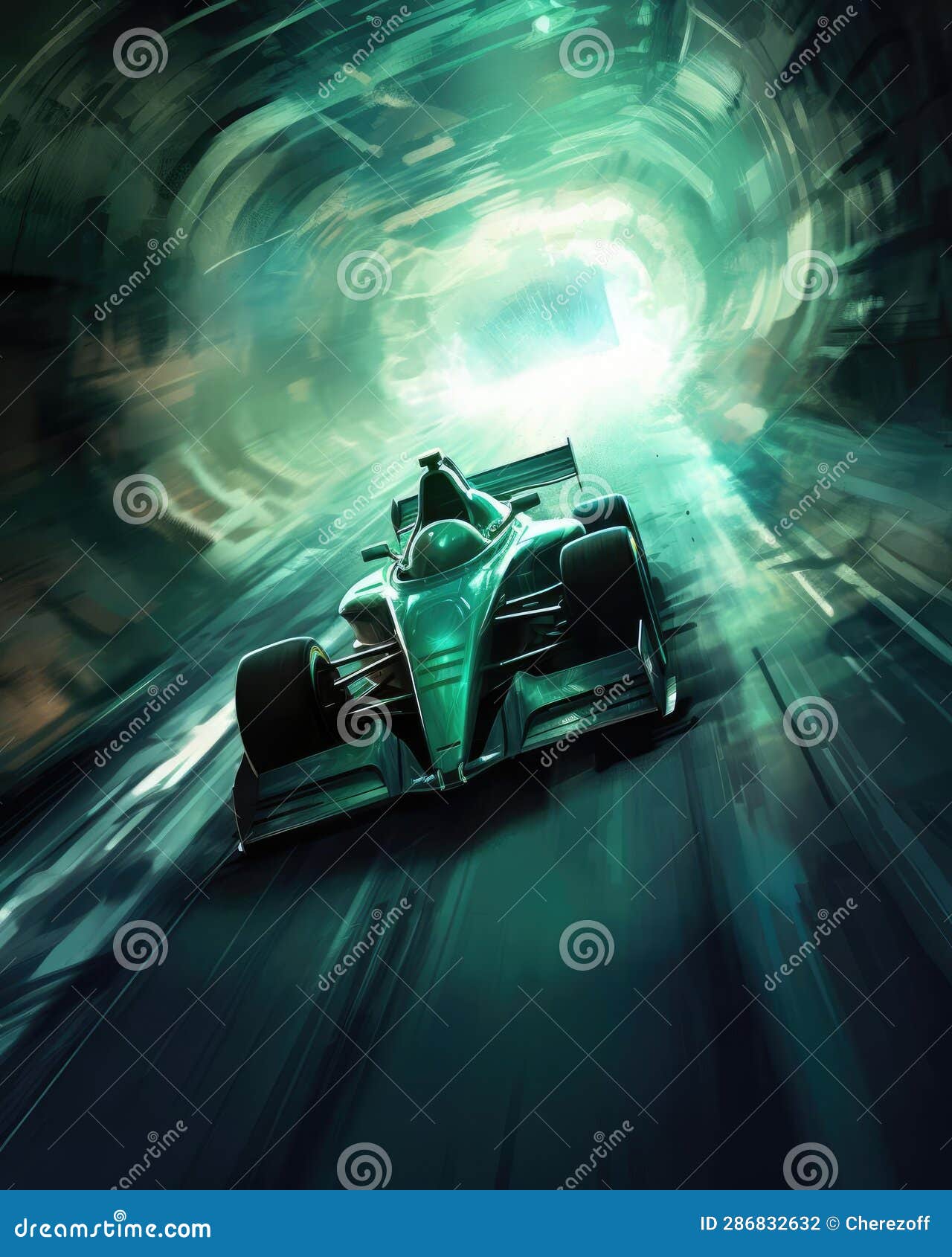 Super Car, Front View in Motion, Fast Speed Stock Illustration ...