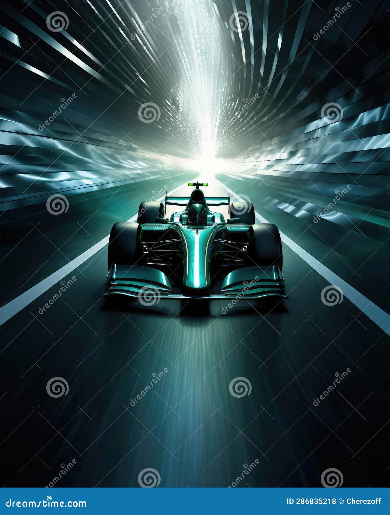 Super Car, Front View in Motion, Fast Speed Stock Illustration ...