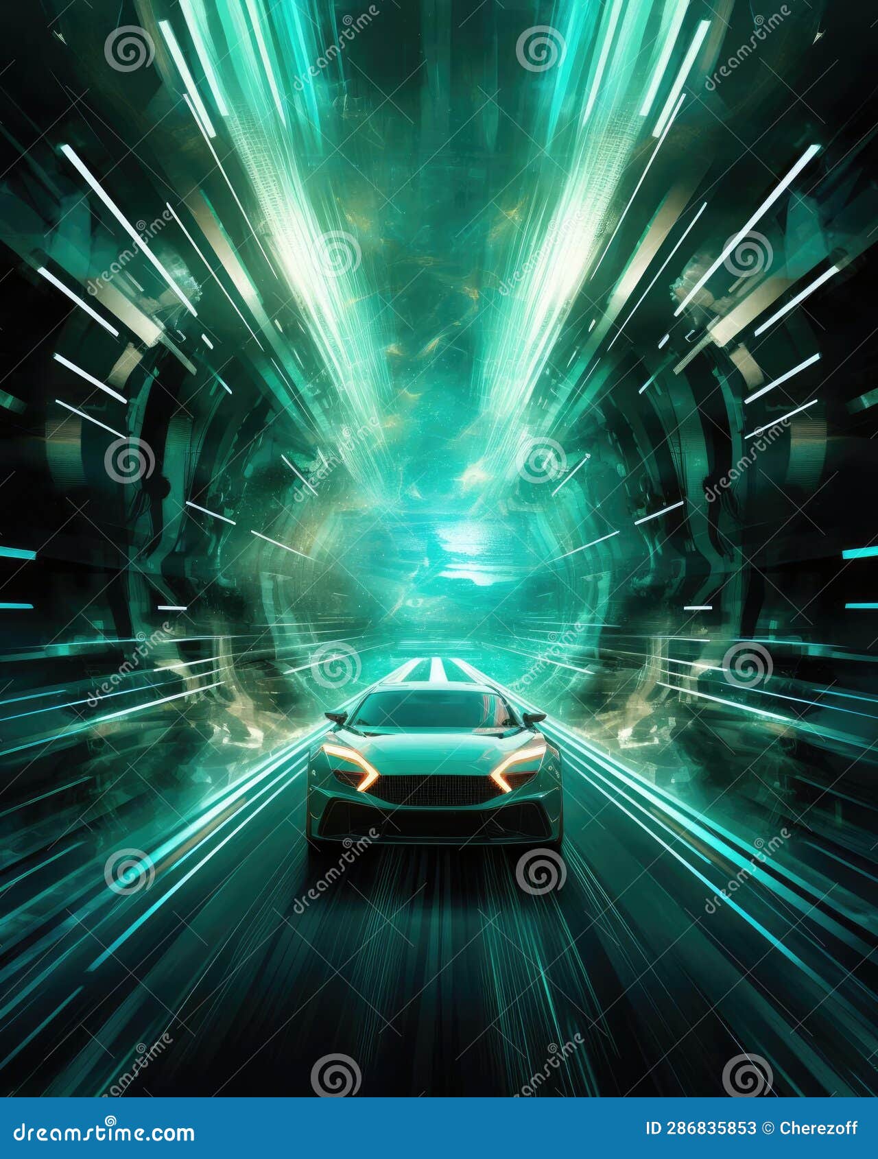 Super Car, Front View in Motion, Fast Speed Stock Image - Image of ...