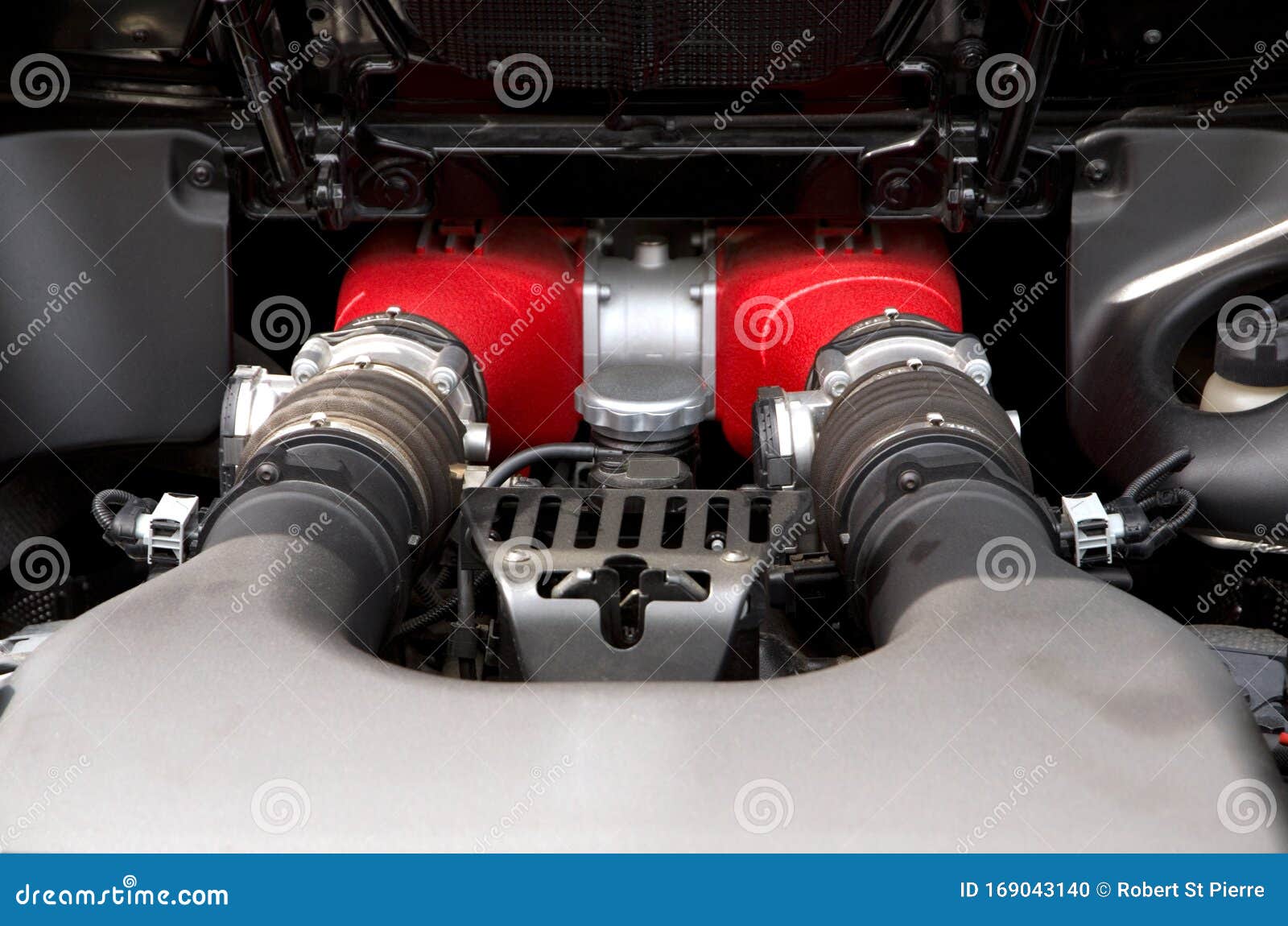 Super Car Powerful Red Engine Stock Photo - Image of italian ...