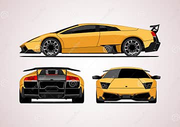 Super Car, View from Three Sides. Editorial Photography - Illustration ...