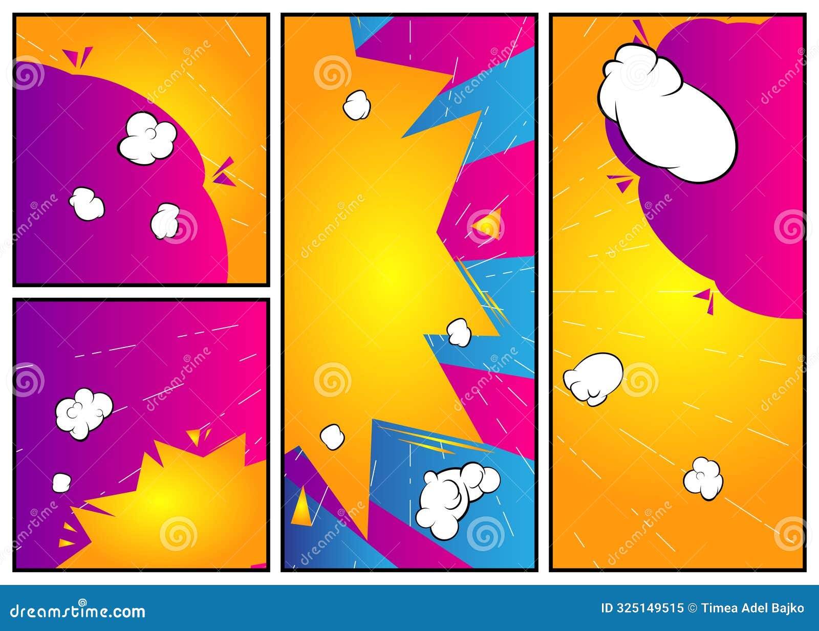 Super Cartoon Abstract Background, Comic Book Page Layout Backdrop ...