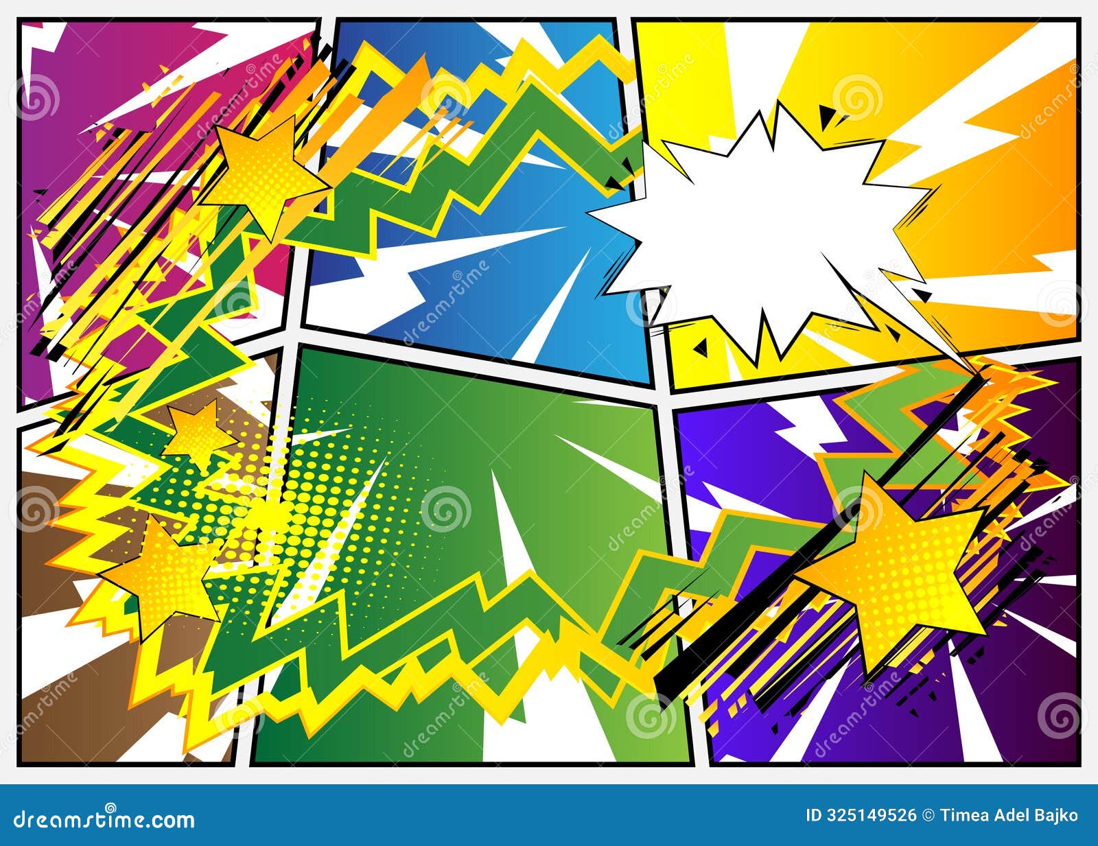 Super Cartoon Abstract Background, Comic Book Page Layout Backdrop ...