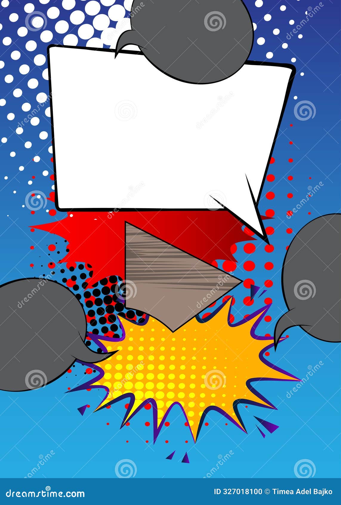 Super Cartoon Background, Comic Book Abstract Backdrop. Retro Vector ...