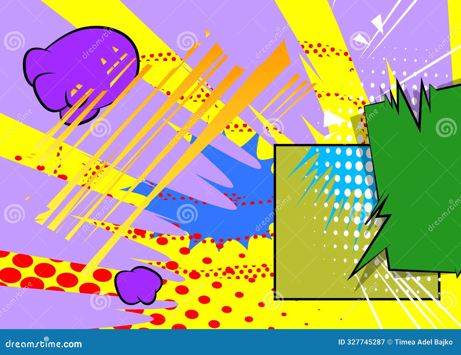 Super Cartoon Background, Comic Book Abstract Backdrop. Retro Vector ...