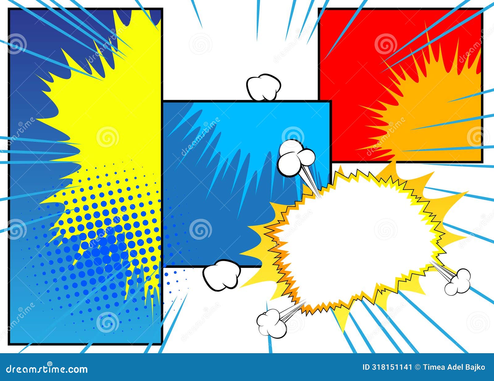 Super Cartoon Background, Comic Book Abstract Page Layout Backdrop ...