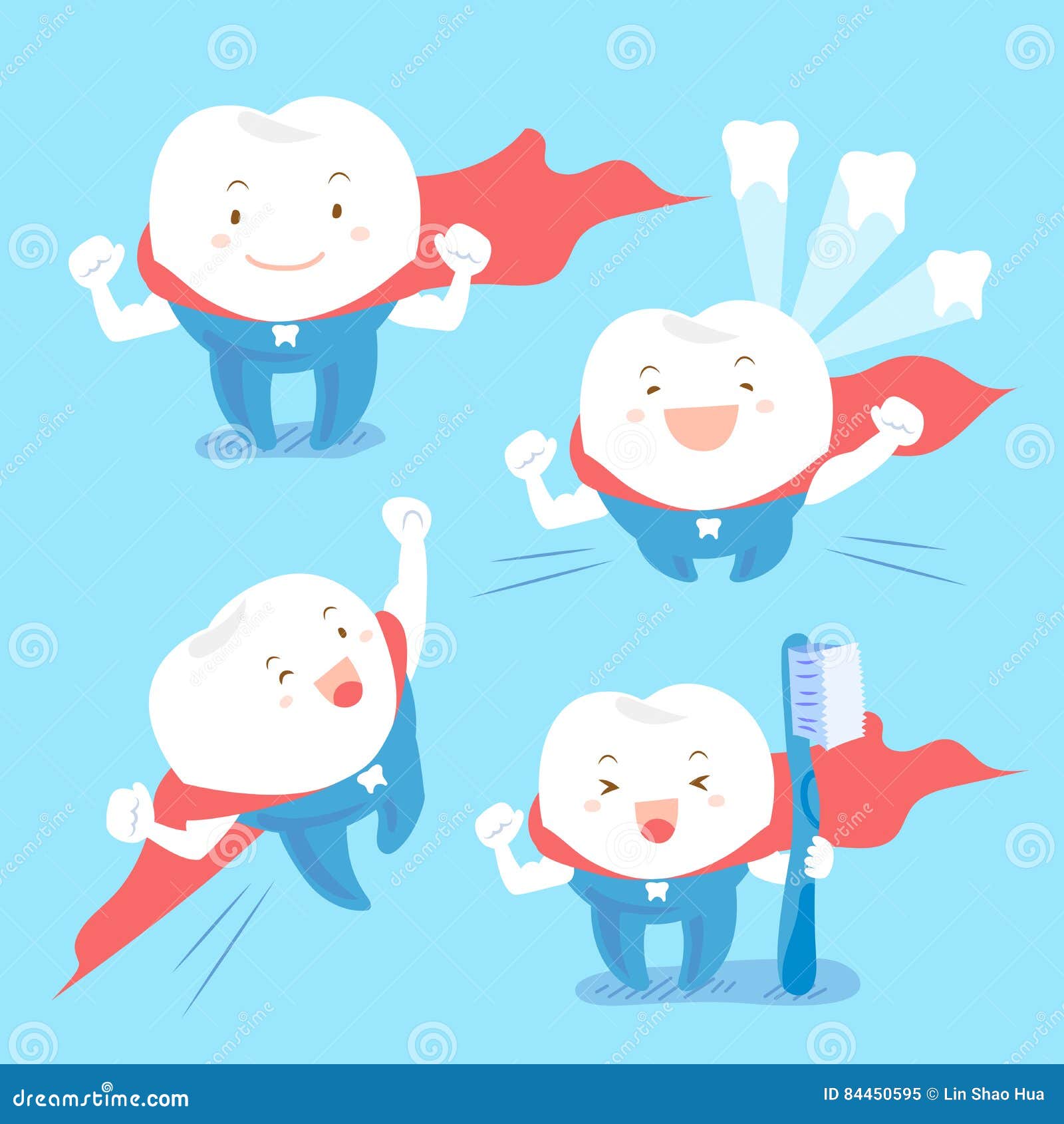 Super Cartoon Tooth Take Brush Stock Vector - Illustration of cartoon ...