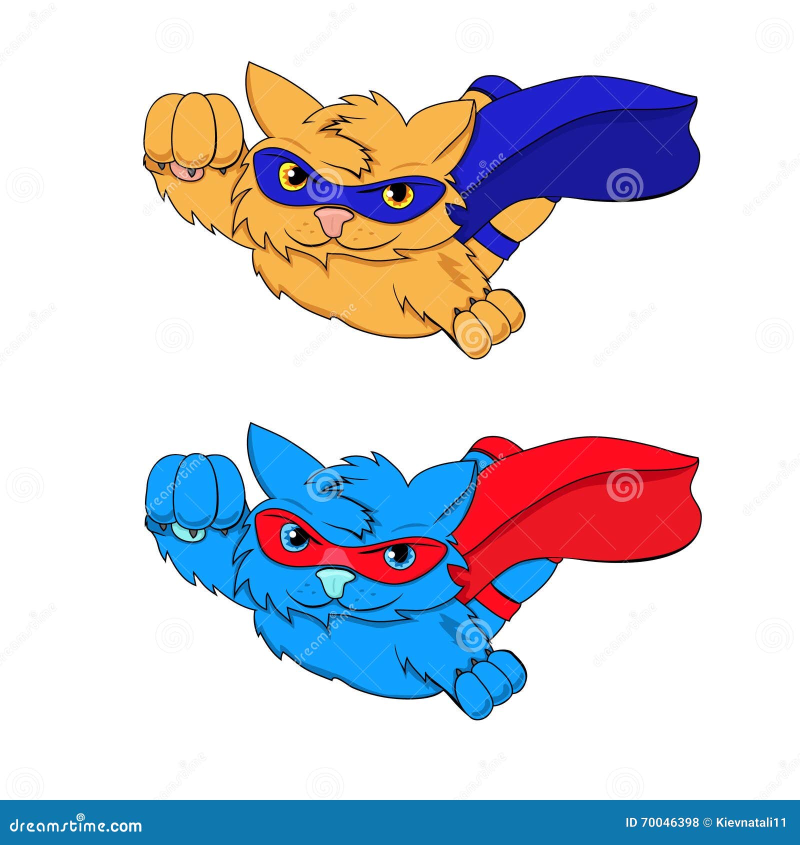 Super cat blue red stock vector. Illustration of blue - 70046398