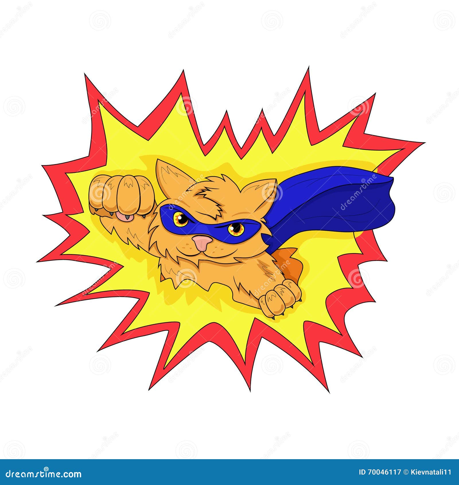 Super cat stock vector. Illustration of strip, funnies - 70046117
