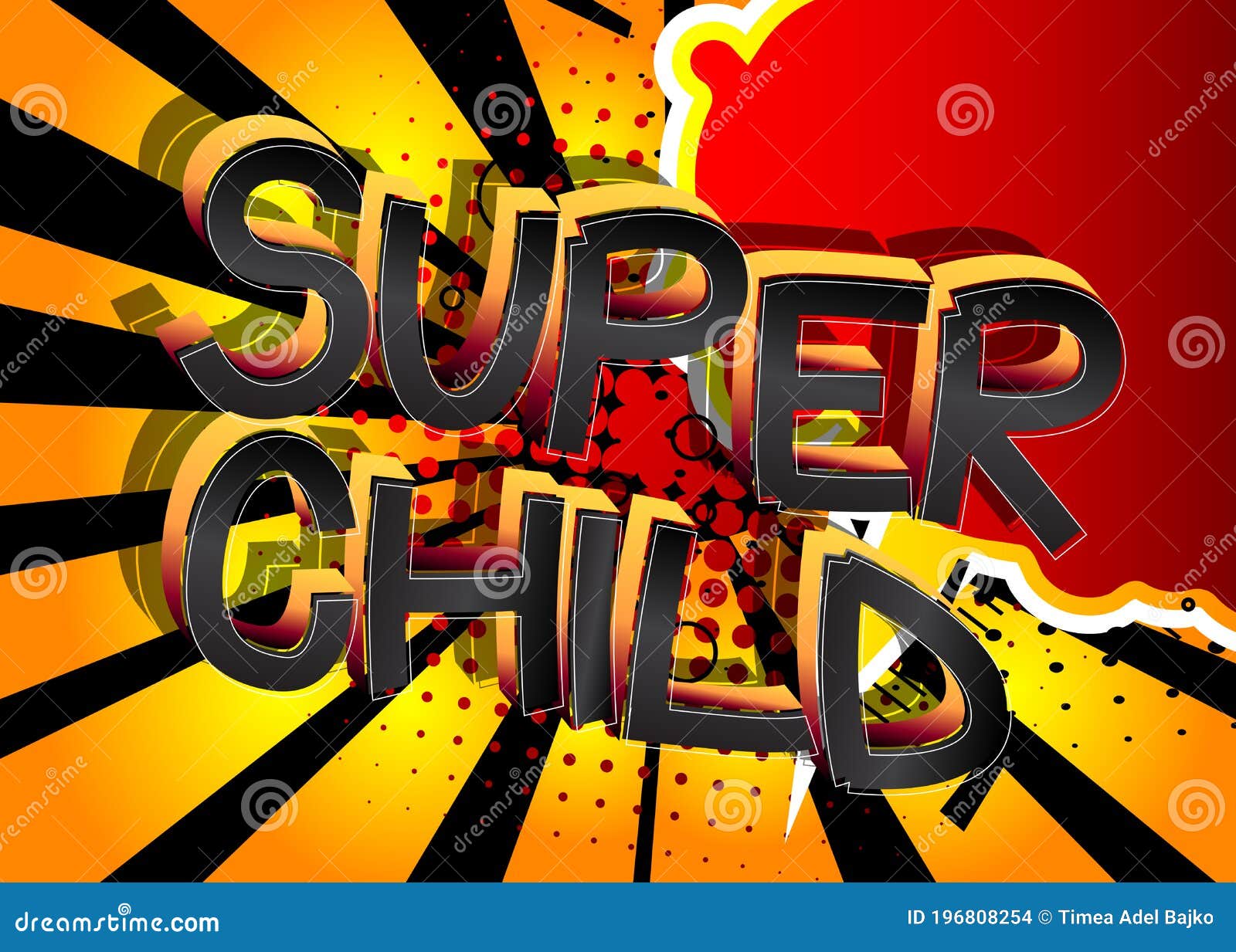Super Child Comic Book Style Cartoon Words Stock Vector - Illustration ...