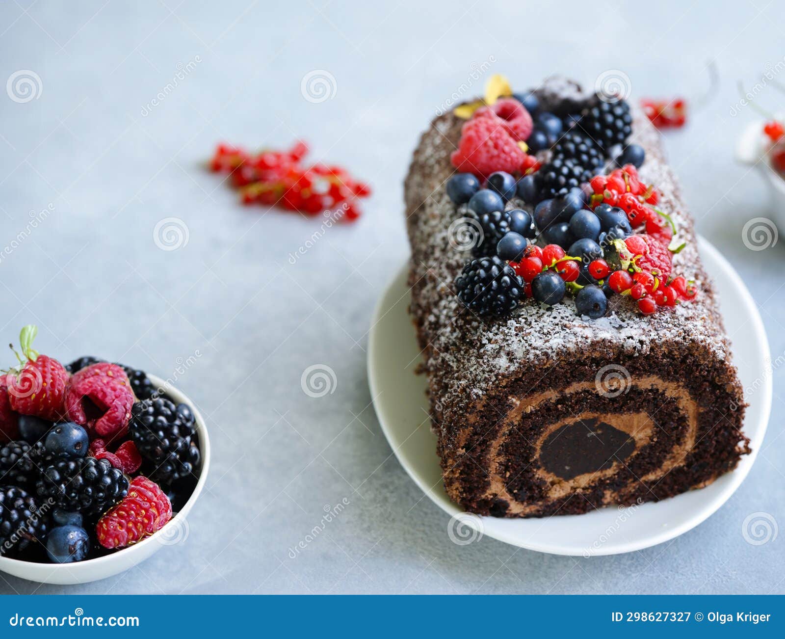 Super Chocolate Cake Berries Stock Image - Image of bakery, berry ...