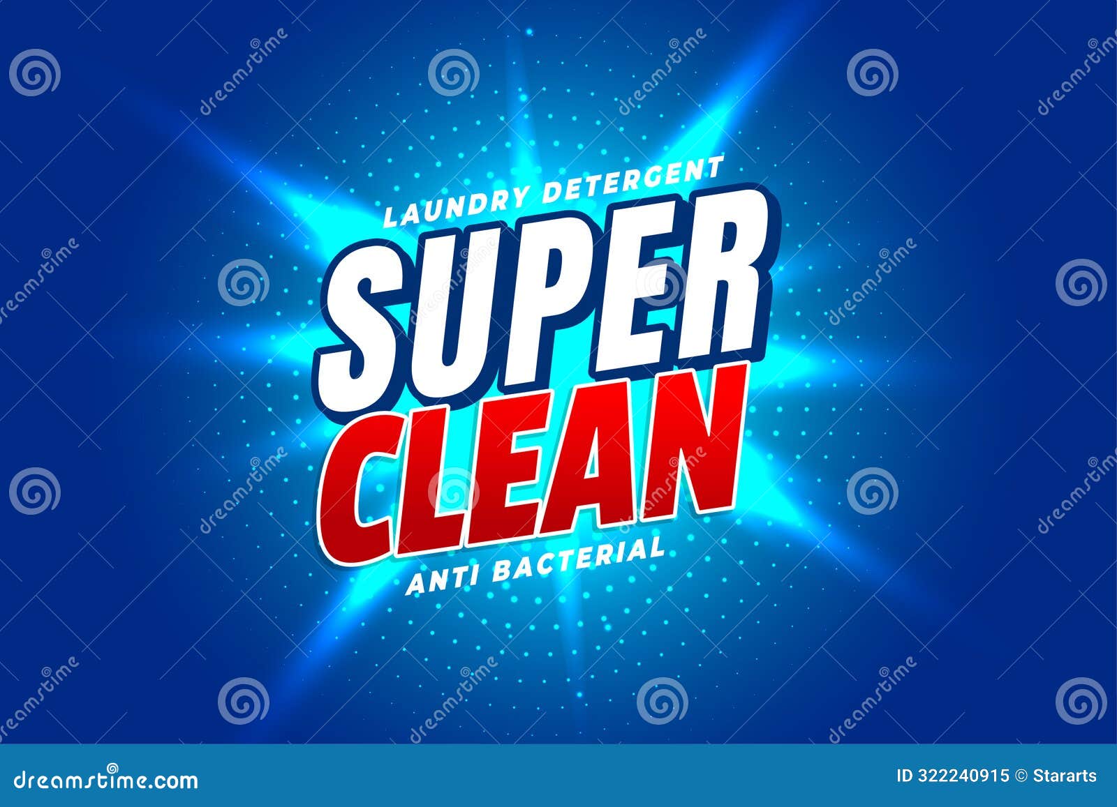 Super Cleaner Detergent Powder Label with Anti Bacterial Formula Stock ...