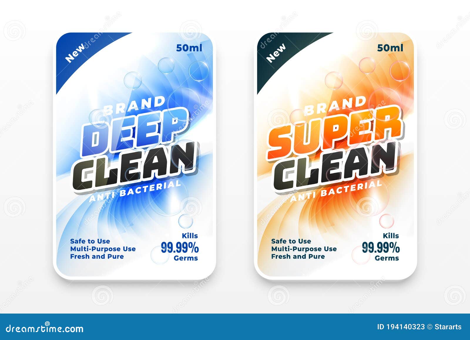 Super Cleaner and Disinfectant Labels Set of Two Stock Vector ...