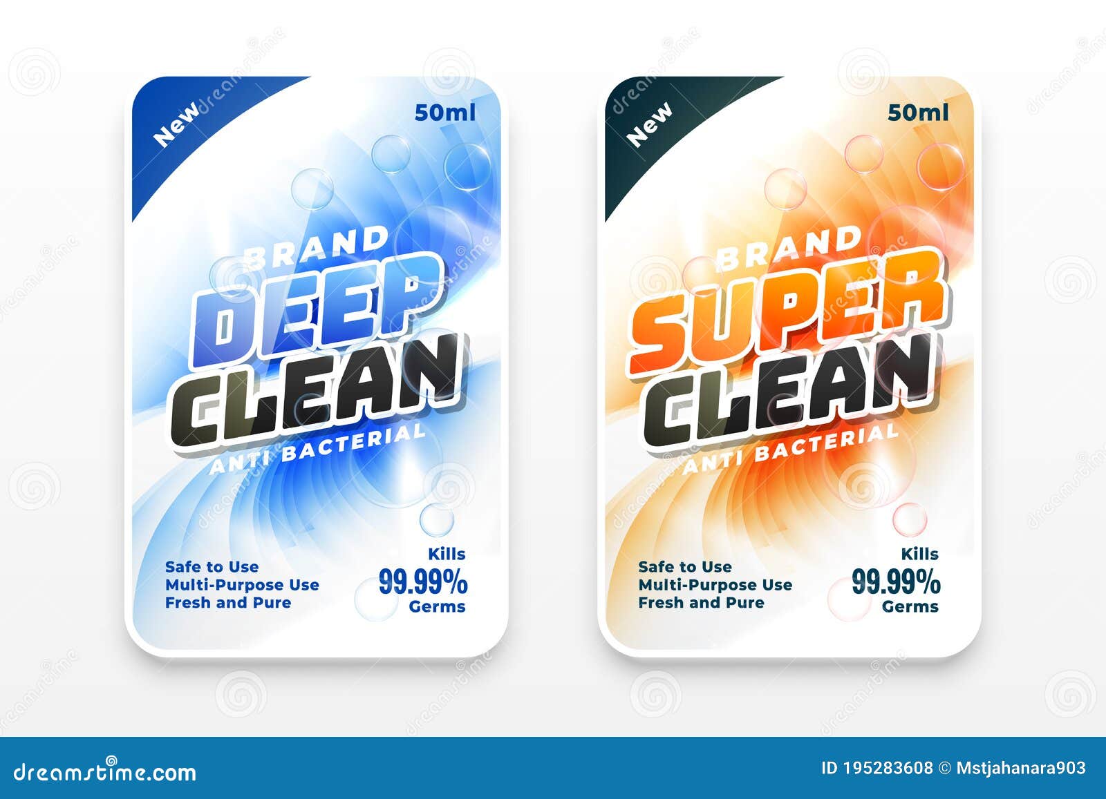 Super Cleaner and Disinfectant Labels Set of Two Stock Vector ...