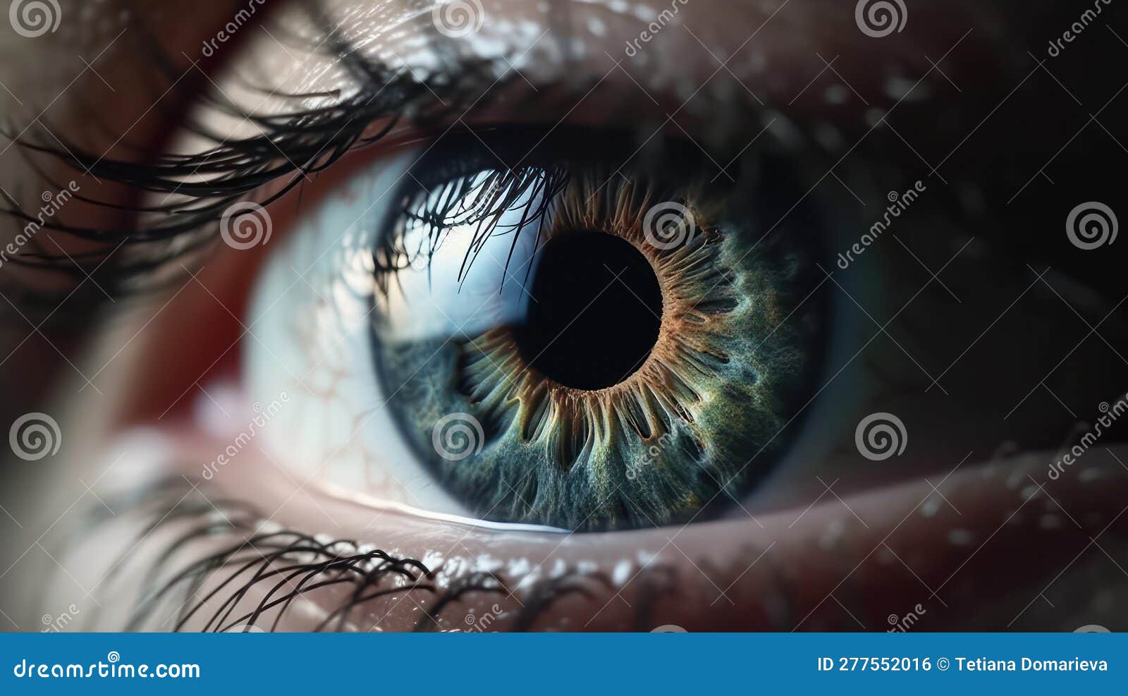 Super Close-up of a Blue Woman S Eye with a Beautiful Patterned Pupil ...