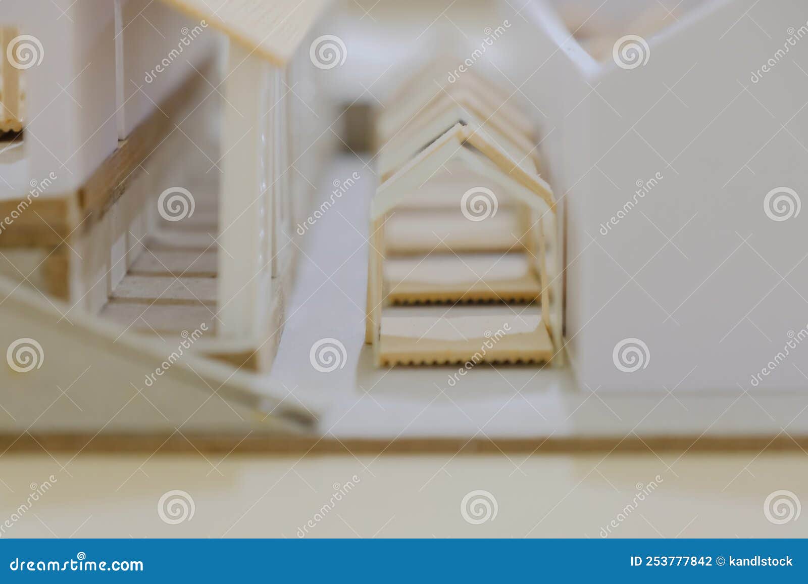 Super Close Up Top View of Sample Architectural Model of Housing Macro ...