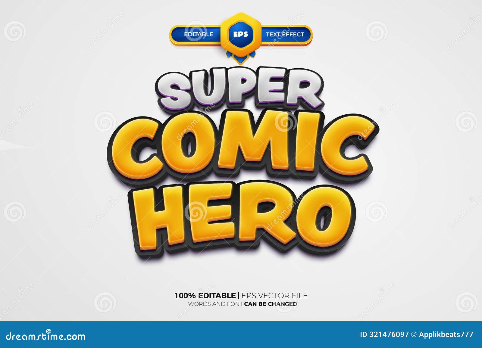 Super Comic Hero Editable Text Effect Style Stock Vector - Illustration ...