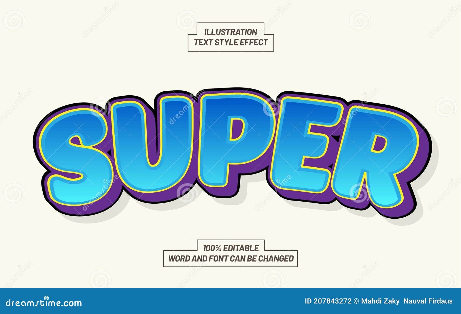 Super Comic Text Style Effect Stock Vector - Illustration of creative ...