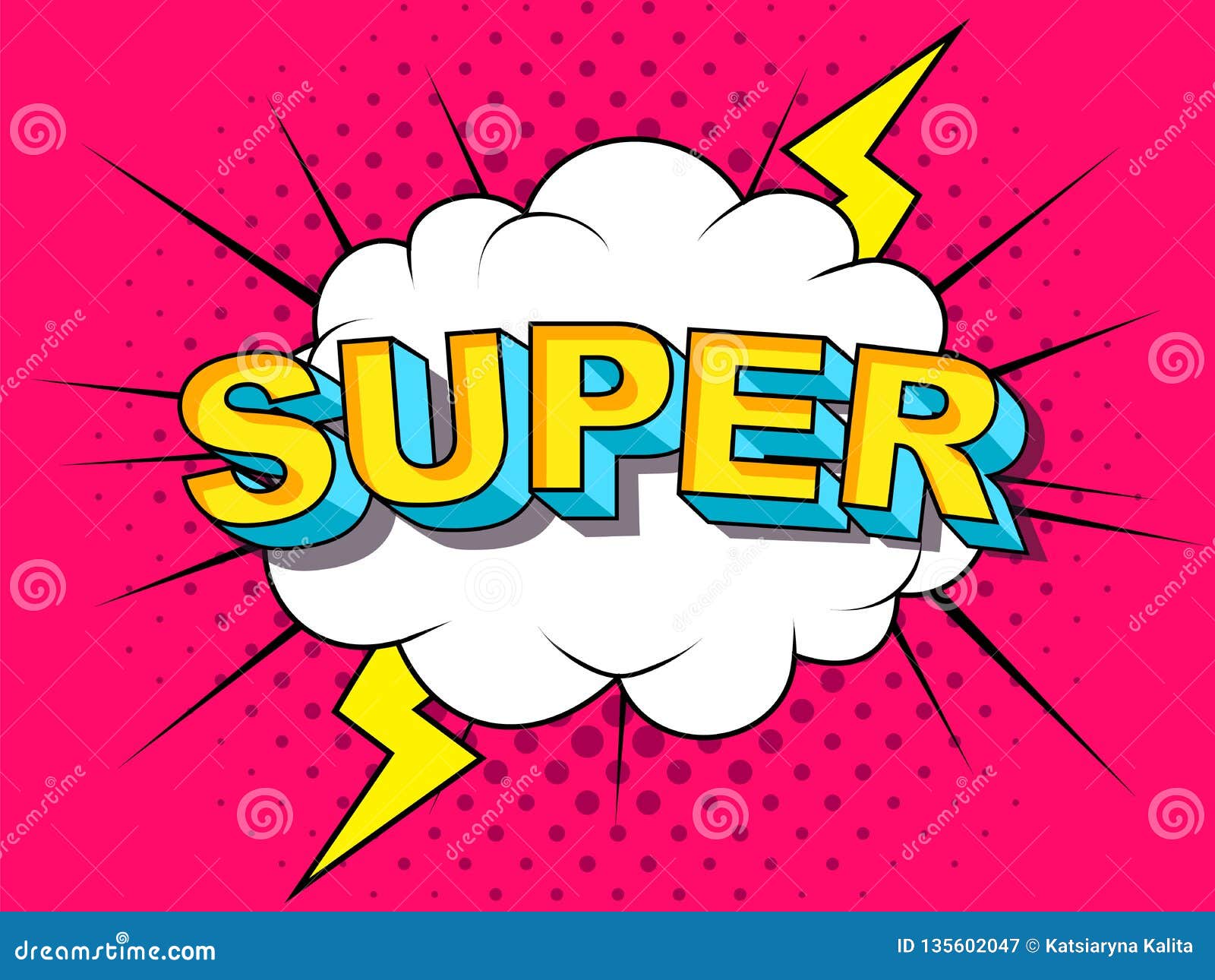 Super Comic Word Cartoon Vector 95721257