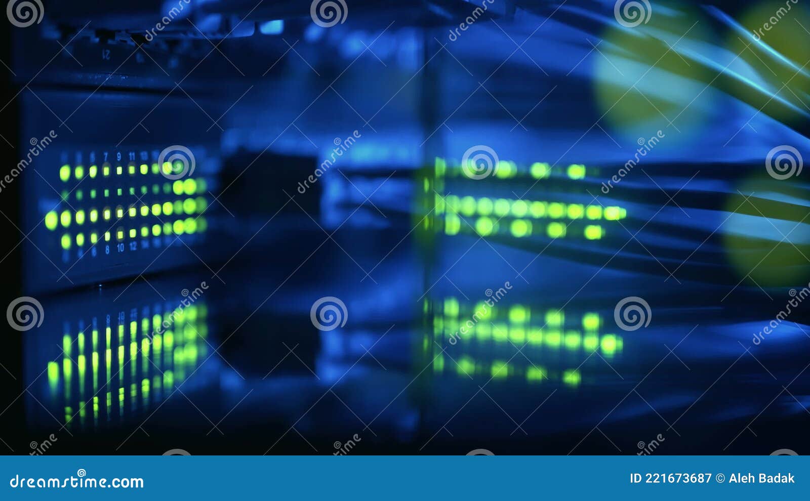 Super Computer Server Racks in Datacenter. Concept of Big Data Storage ...