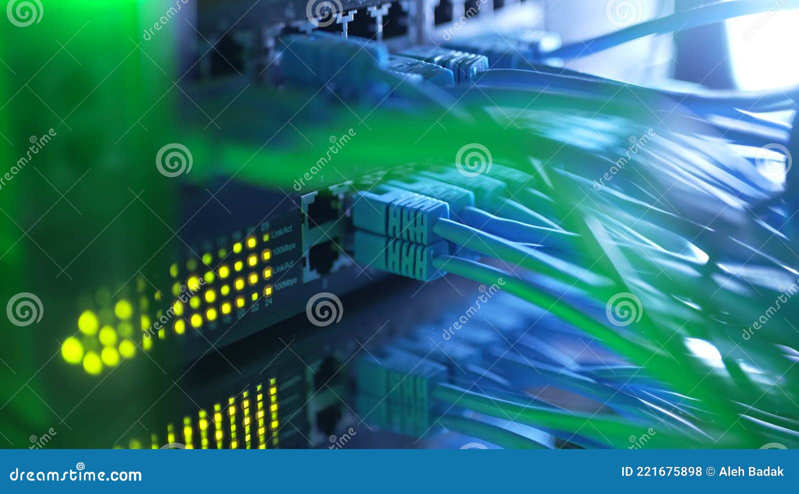 Super Computer Server Racks in Datacenter. Concept of Big Data Storage ...