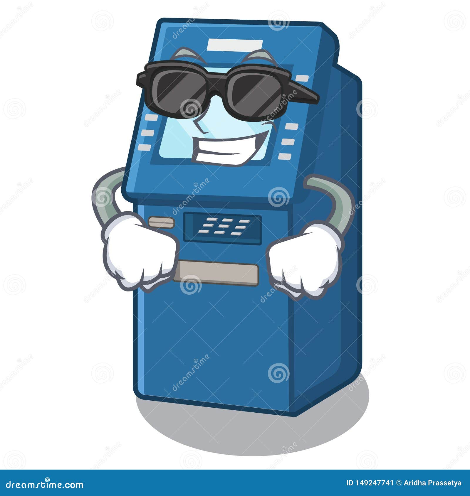 Super Cool ATM Machine in the Cartoon Shape Stock Vector - Illustration ...