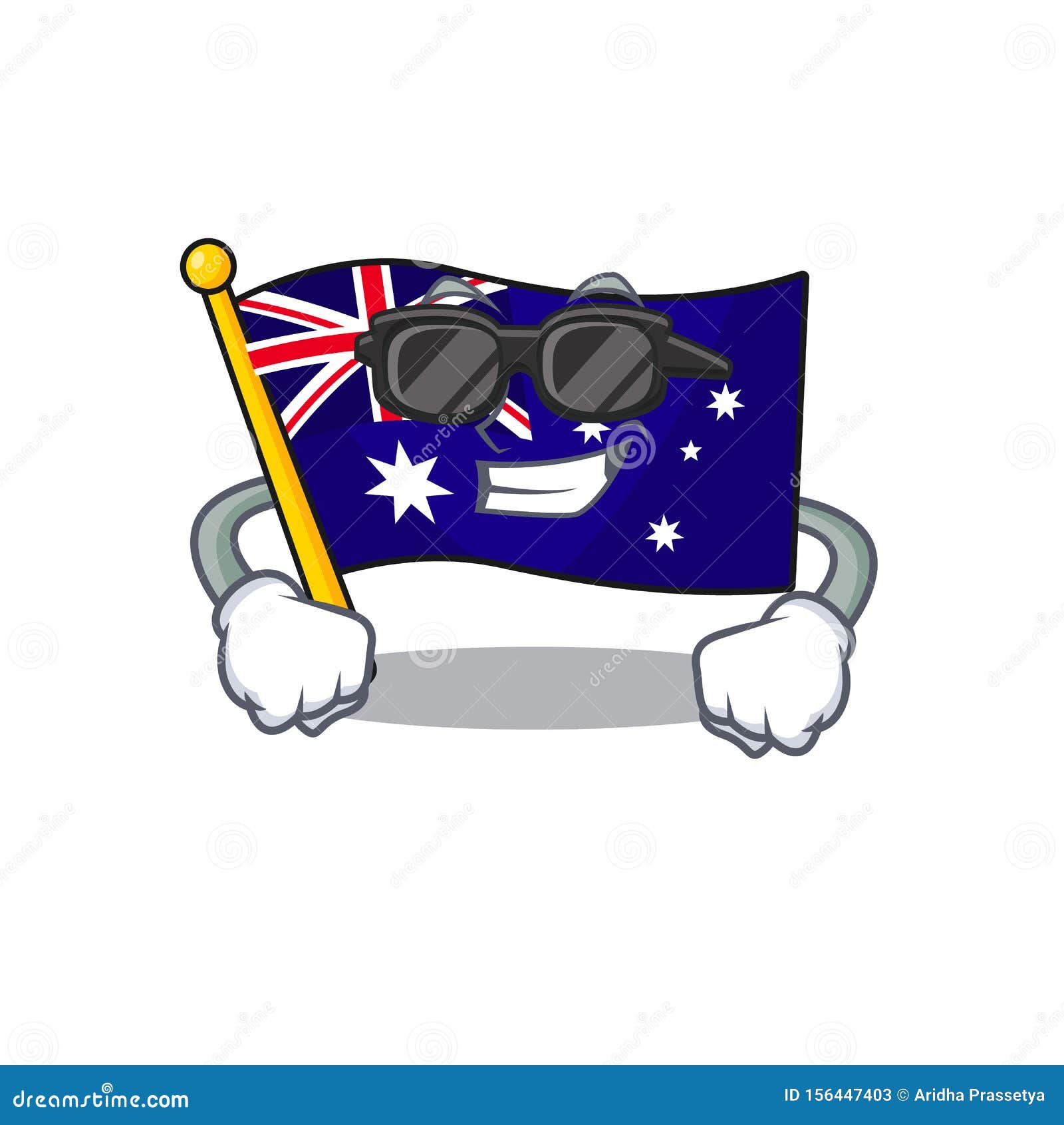 Super Cool Australian Cartoon Flag Kept in Cupboard Stock Vector ...