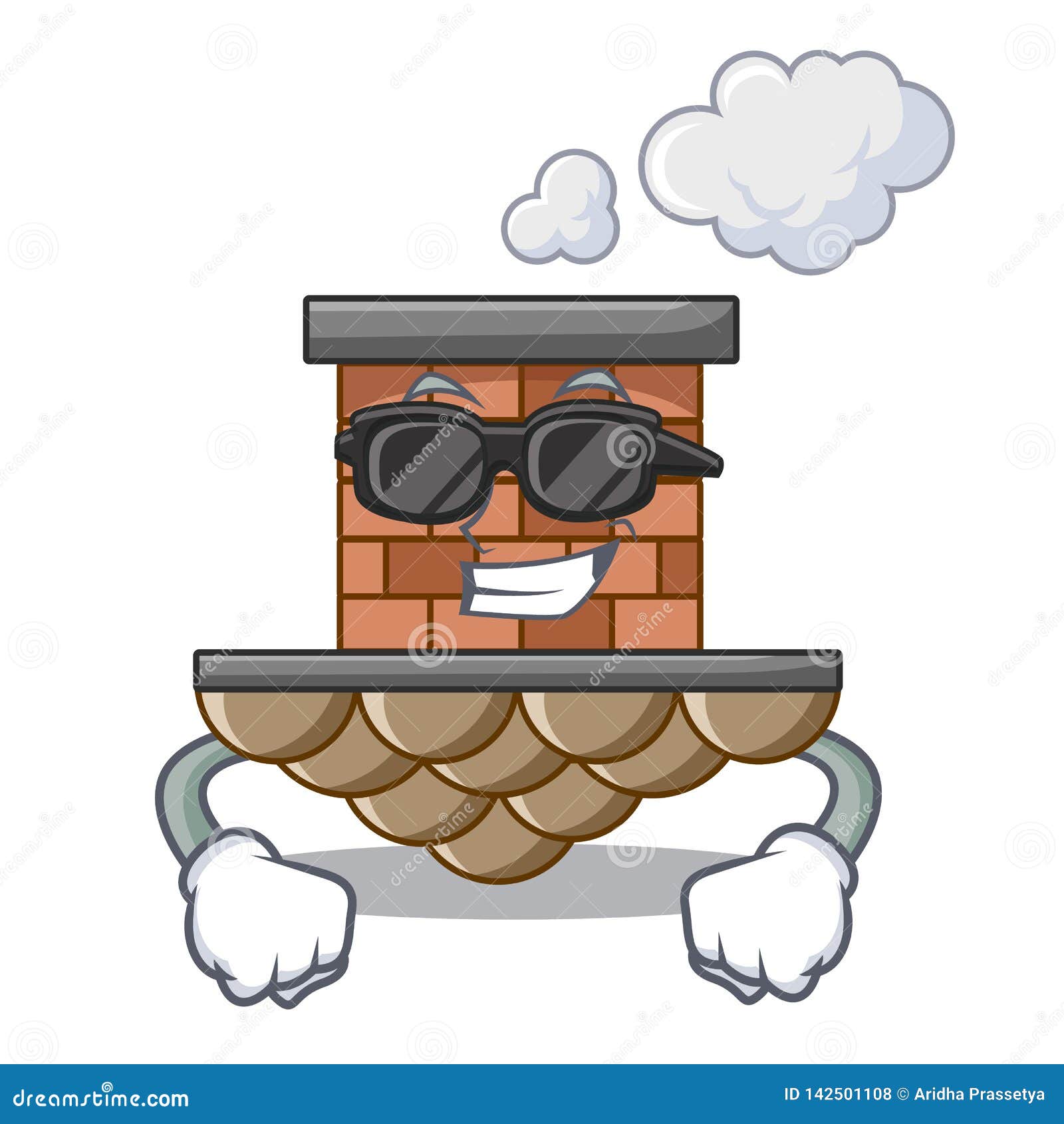 Super Cool Brick Chimney Isolated in the Character Stock Vector ...