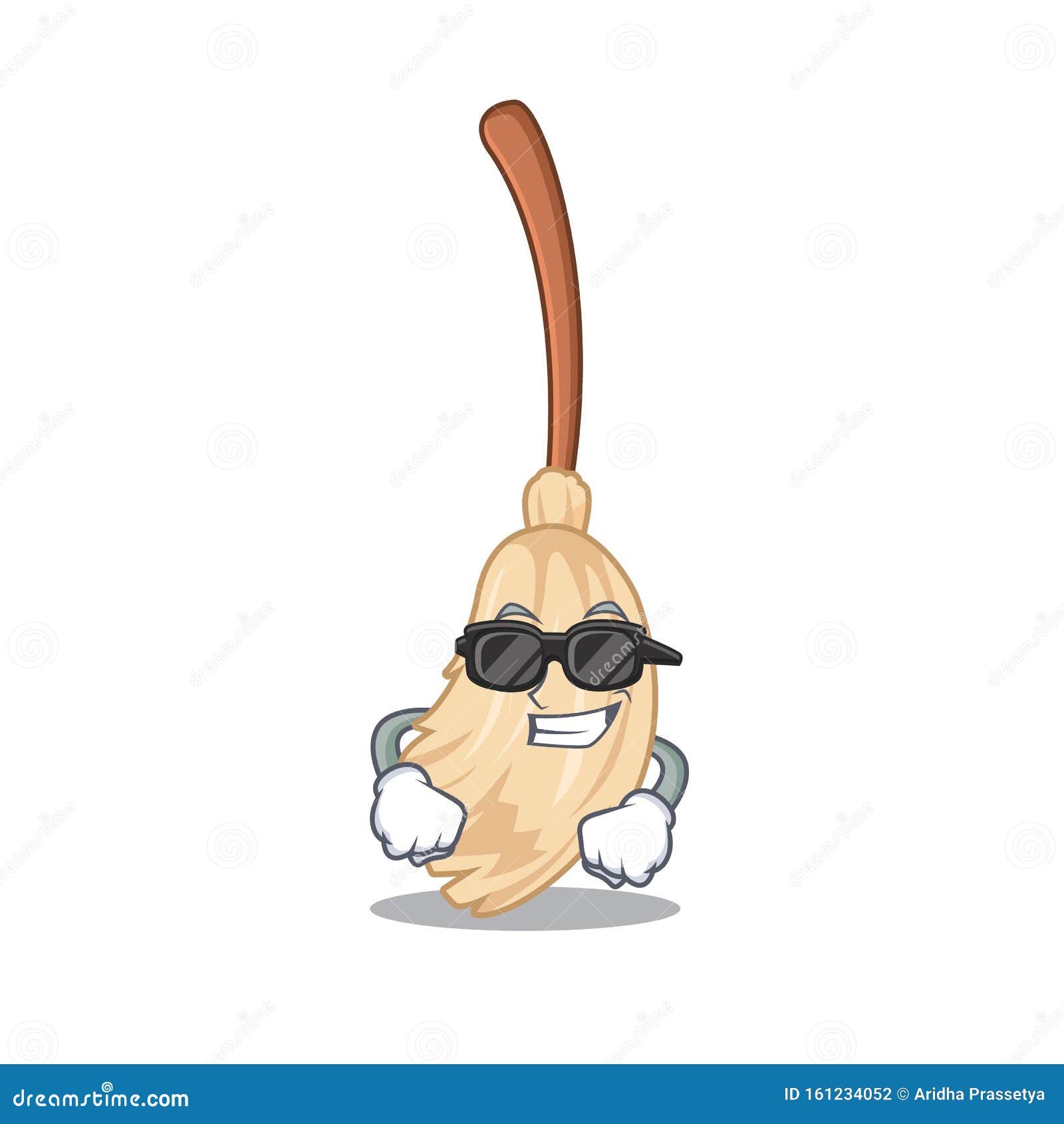 Super Cool Broom with the in Cartoon Shape Stock Vector - Illustration ...