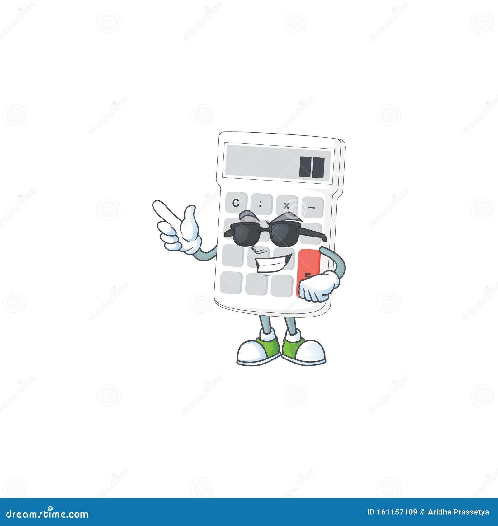 Super Cool Cartoon Calculator White for Calculate Tool Stock Vector ...