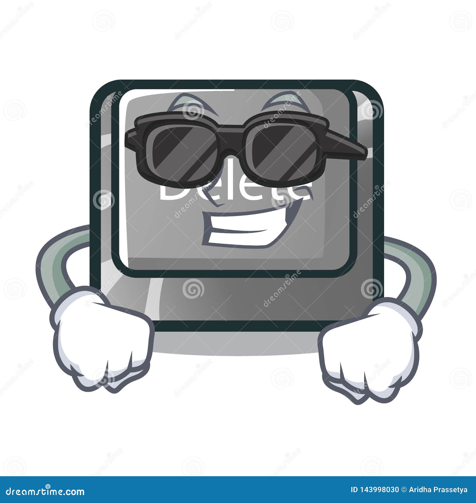 Super Cool Cartoon Delete Button Located on Keyboard Stock Vector ...