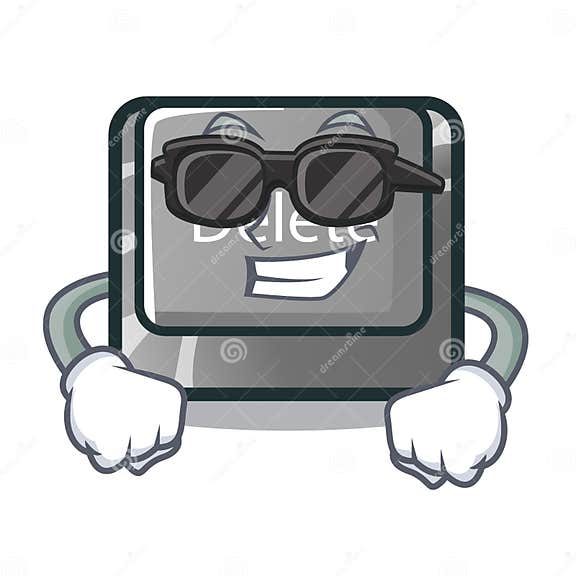 Super Cool Cartoon Delete Button Located on Keyboard Stock Vector ...