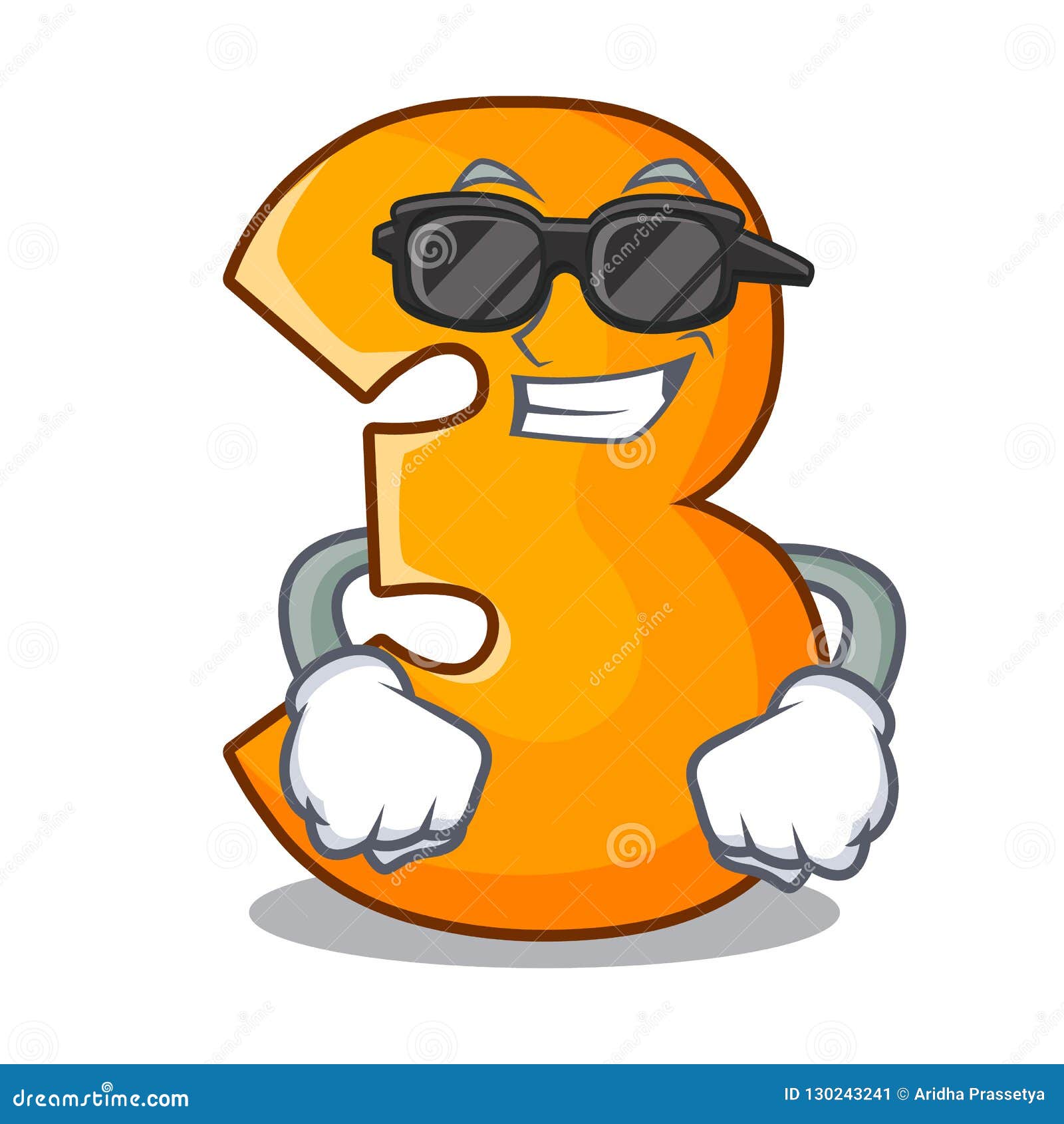 Super Cool Cartoon Number Three on the Wall Stock Vector - Illustration ...