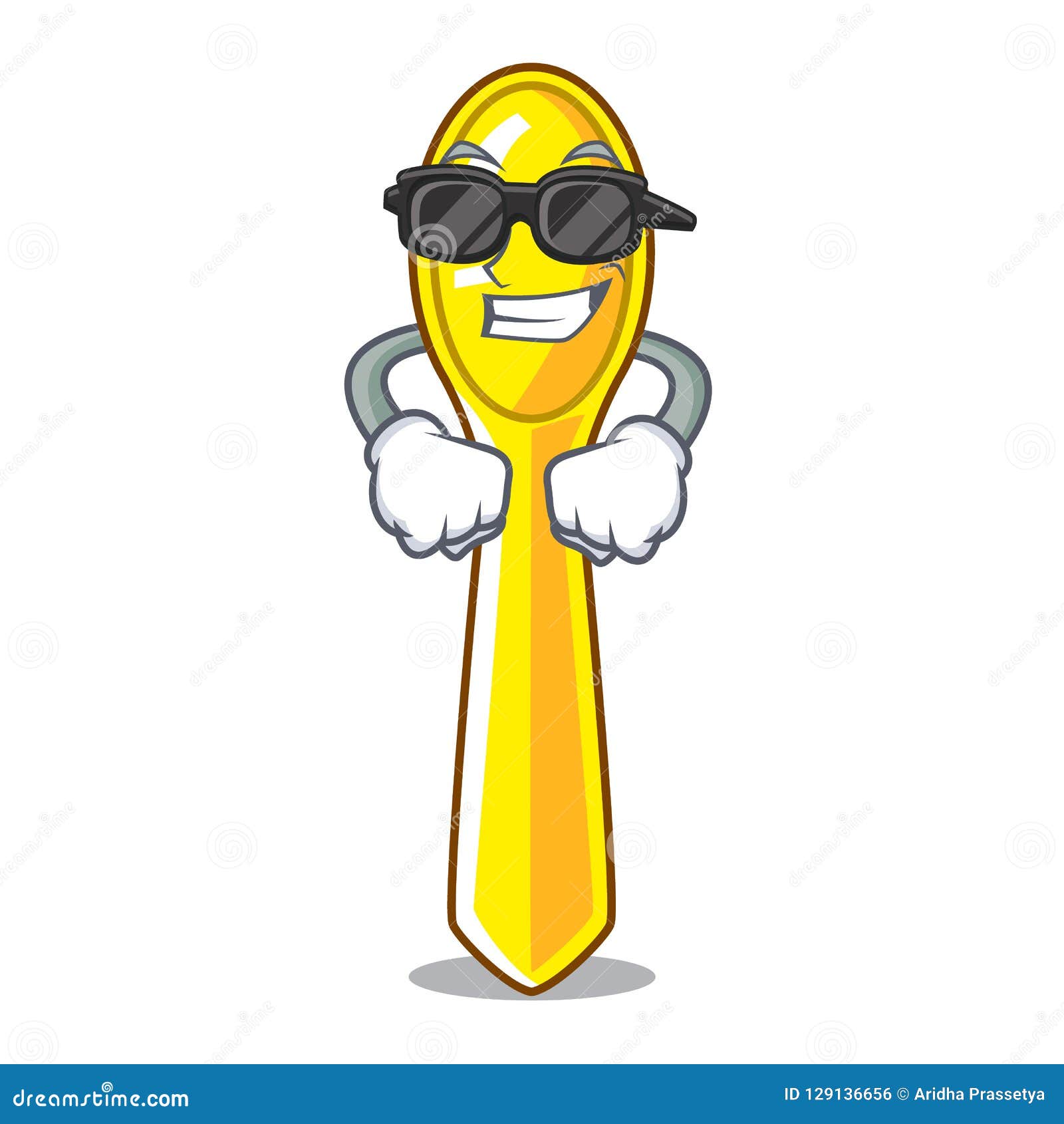 Super Cool Cartoon Plastic Spoon on Dining Table Stock Vector ...