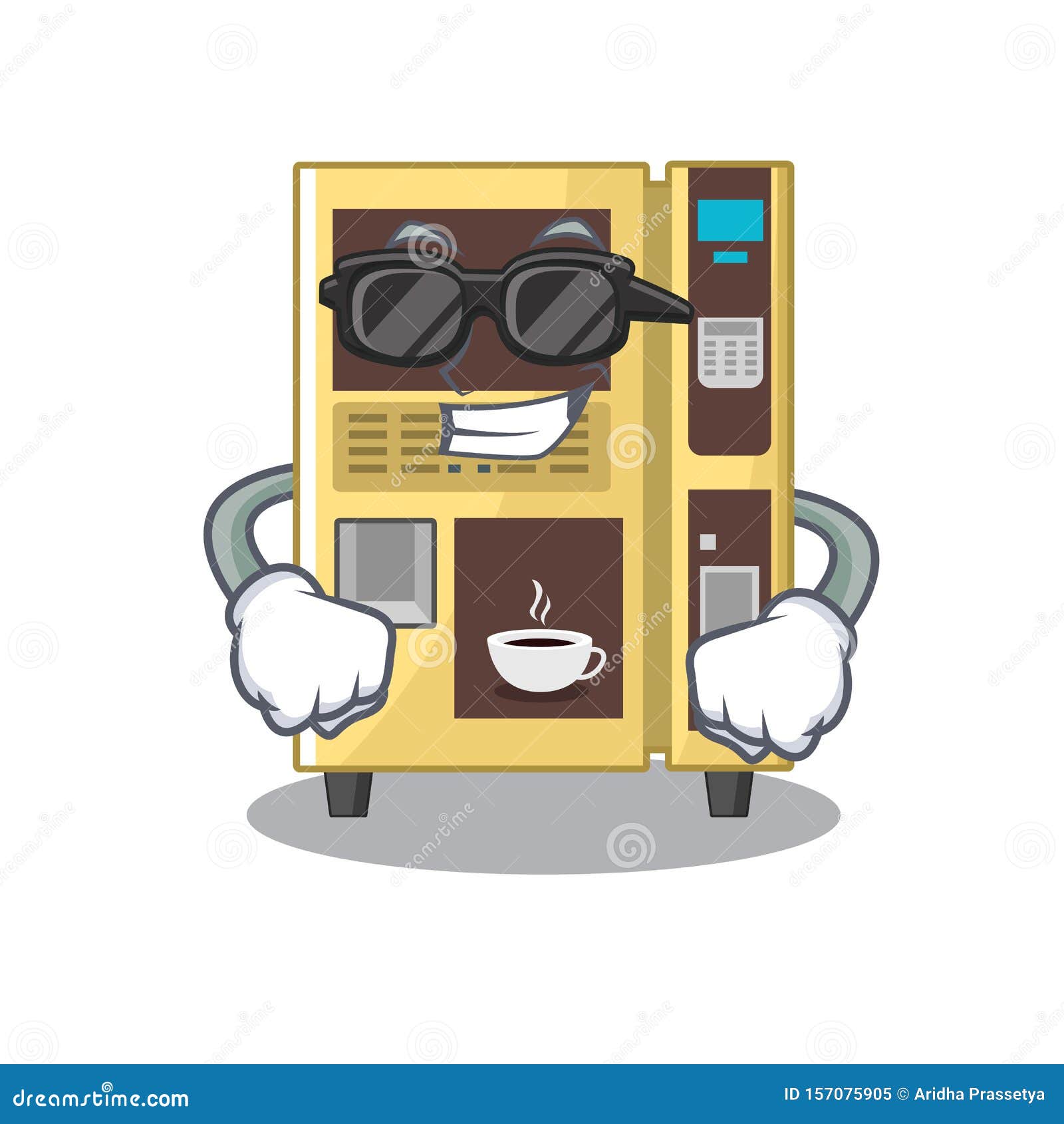 Super Cool Coffee Vending Machine with Cartoon Shape Stock Vector ...