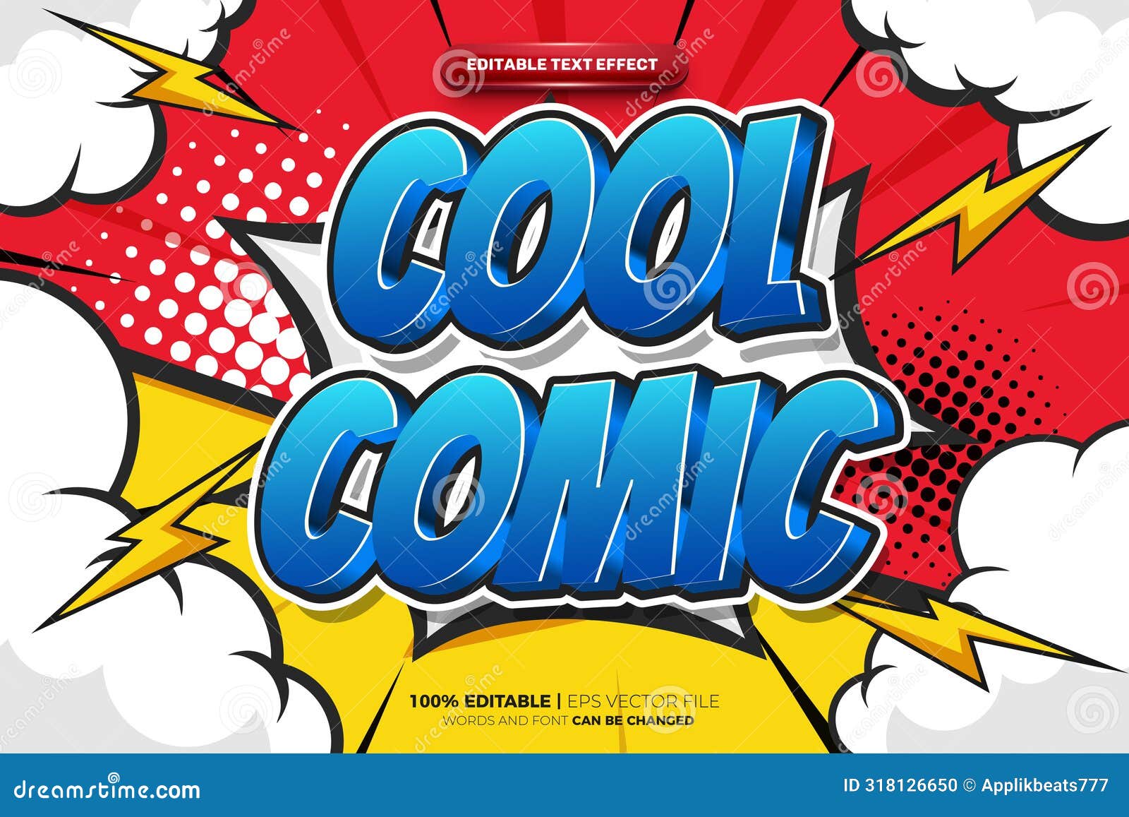 Super Cool Comic Cartoon Text Effect Stock Vector - Illustration of ...