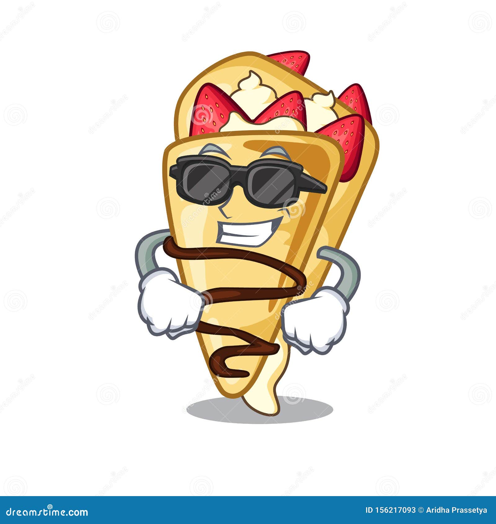 Super Cool Crepe with in the Cartoon Shape Stock Vector - Illustration ...