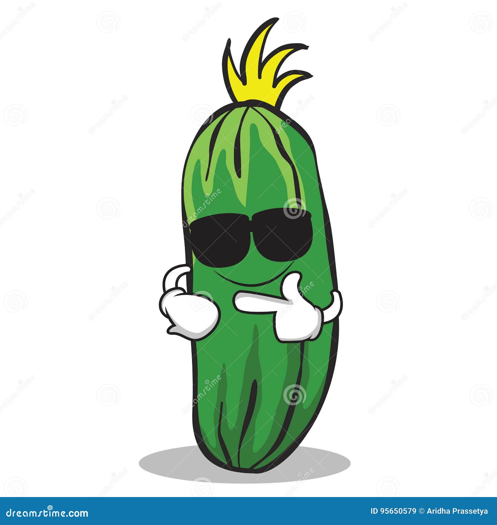 Super Cool Cucumber Character Cartoon Collection Stock Vector ...