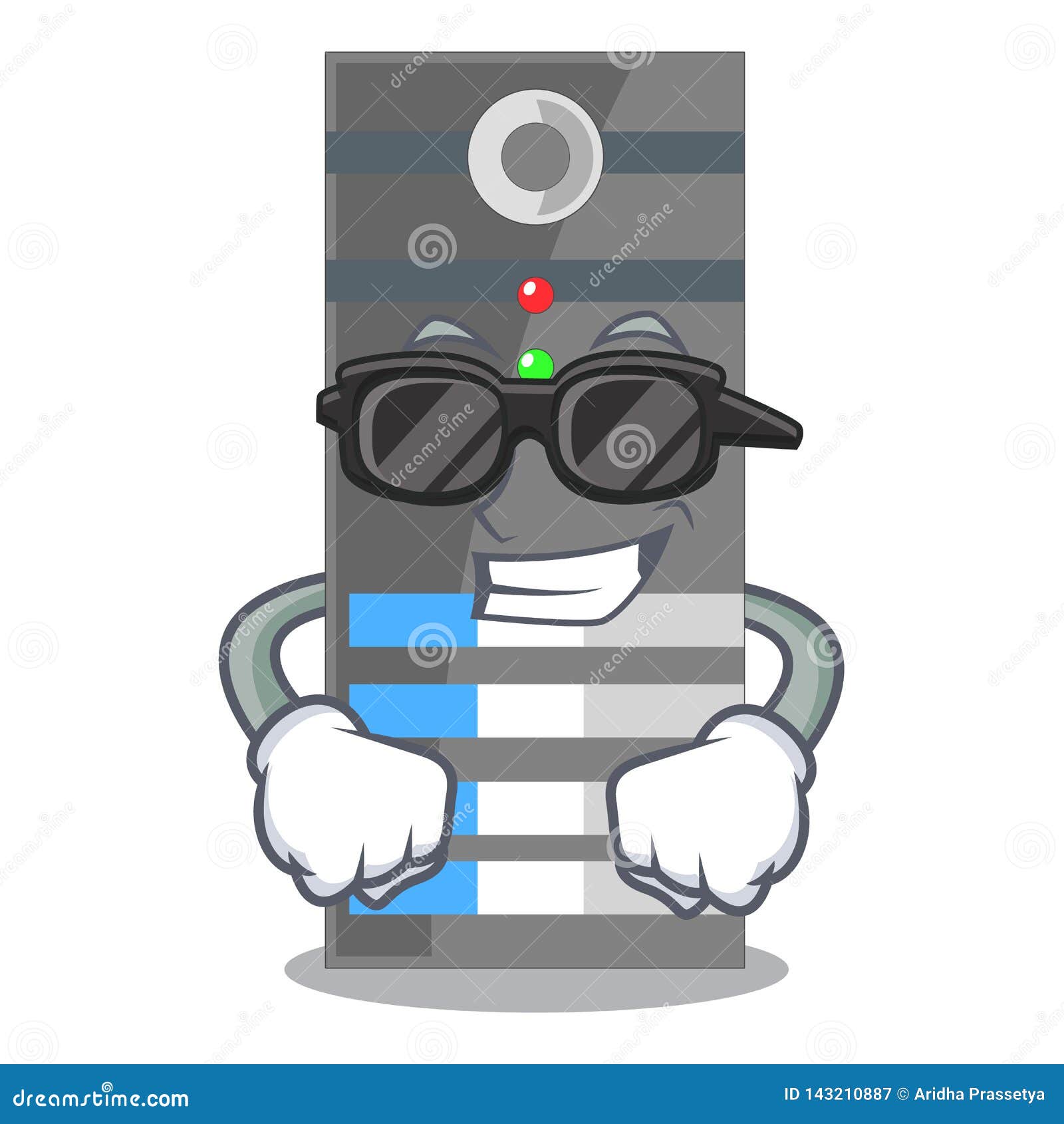 Super Cool Data Server Isolated in the Character Stock Vector ...