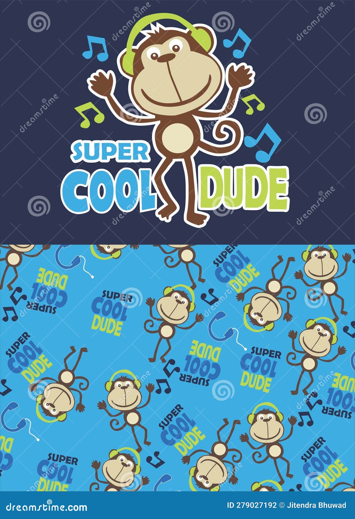 Super Cool Dude Monkey Print Stock Vector - Illustration of design, kids: 279027192