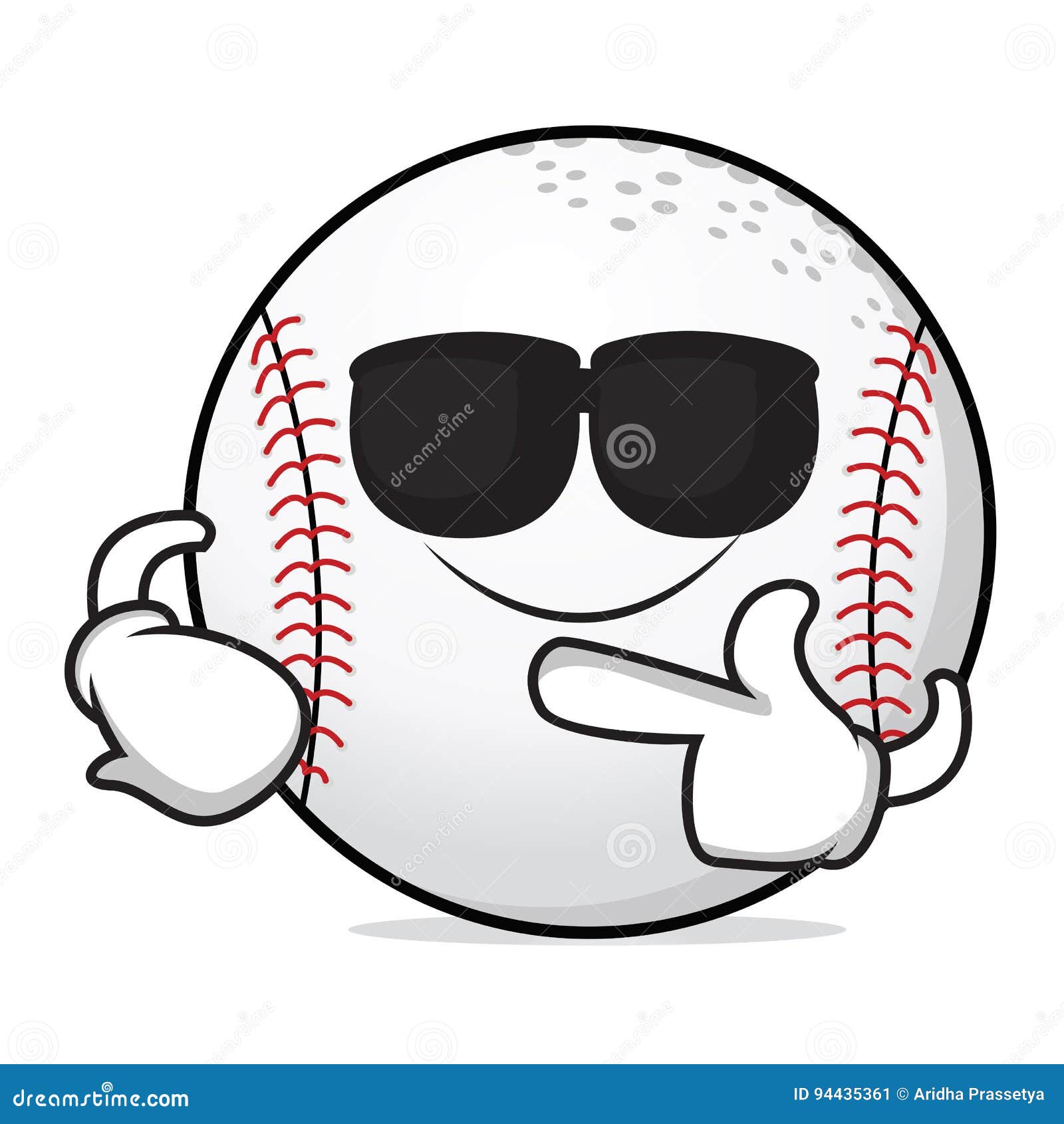 Super Cool Face Baseball Character Stock Vector - Illustration of icon ...